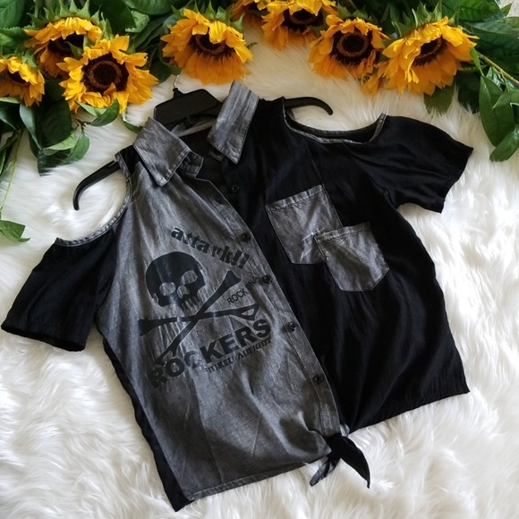 Tops | Cold Shoulder Button Down Shirt | Poshmark